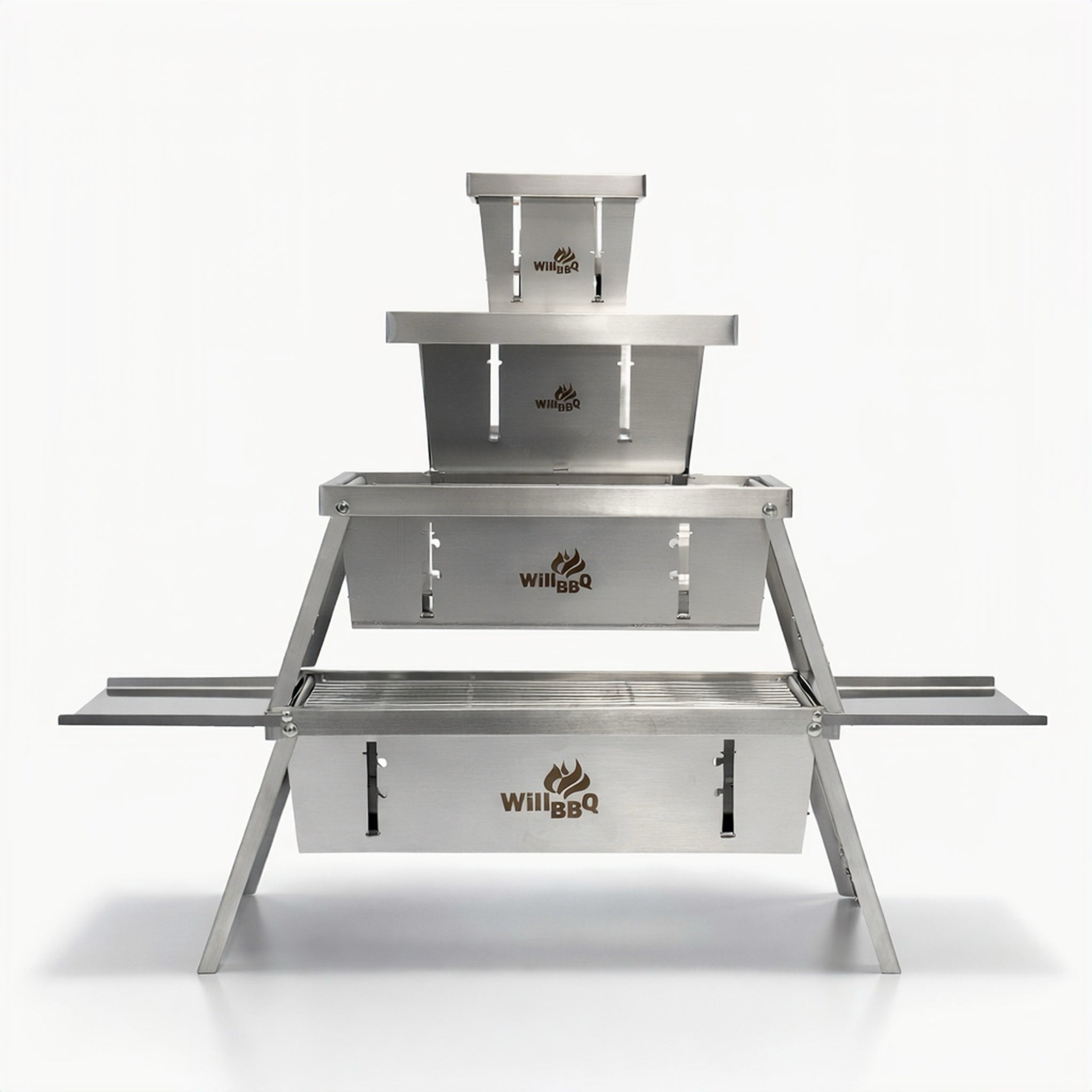 Multi-Size Ultra Compact Drop Open Stainless Steel Portable Grill – WillBBQ